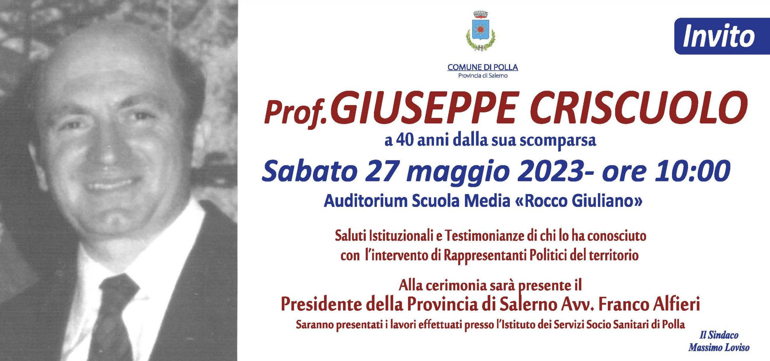 Polla ricorda il prof. Peppino Criscuolo nel 40° della scomparsa. L ...