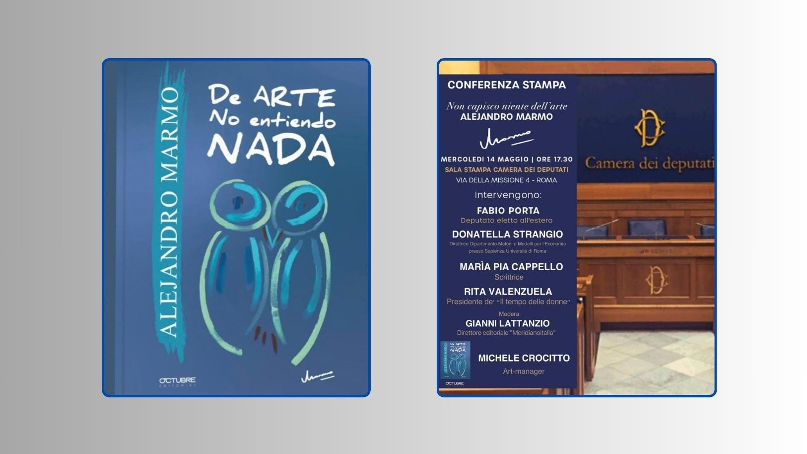 Sarà presentato a Madrid e a Roma il libro di Alejandro Marmo “De arte ...